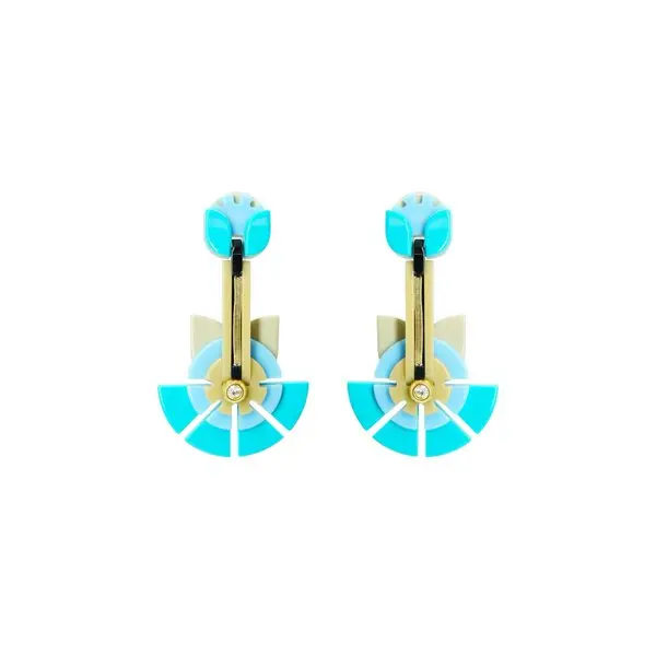 GISSA BICALHO Pendant Acrylic Earrings - Blue