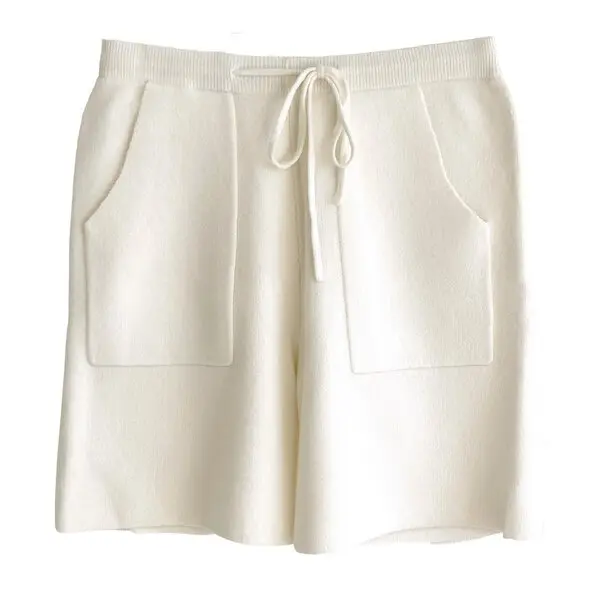 ZENZEE Cashmere Cargo Pocket Shorts - White