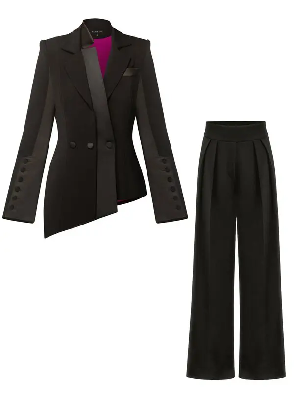 TIA DORRAINE Modern Power Tailored Asymmetric Suit