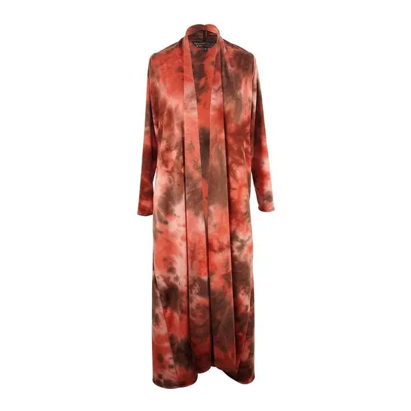 JENNAFER GRACE Orange / Brown Ginger Smoke Tiedye Yoga Duster - Orange/brown