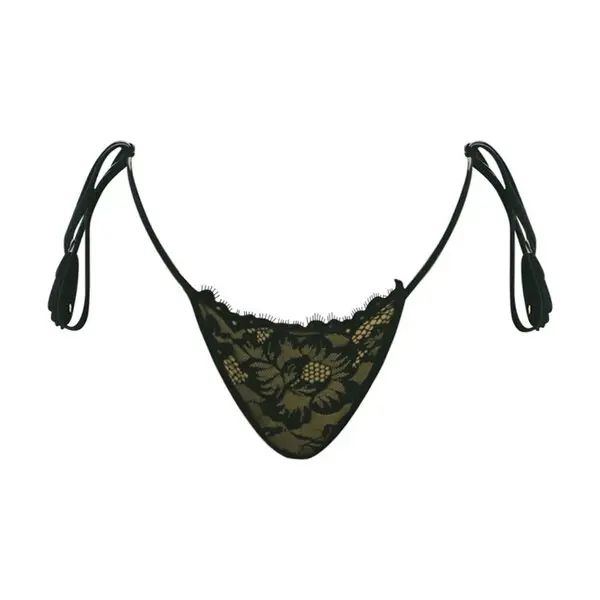 IVY SWIMWEAR Lani Lace Bikini Bottoms - Black