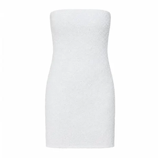 SELF-ADORE Evermore Hand-beaded Embellished Mini Dress - White