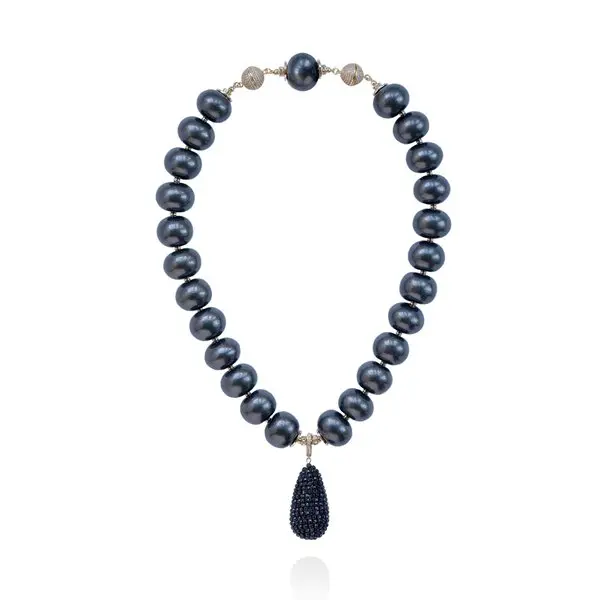 SAULE LABEL Serafina Onyx Nightfall Necklace - Black