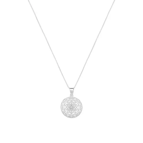 SEVEN SAINTS Sri Yantra Supreme Manifestor Necklace - Silver