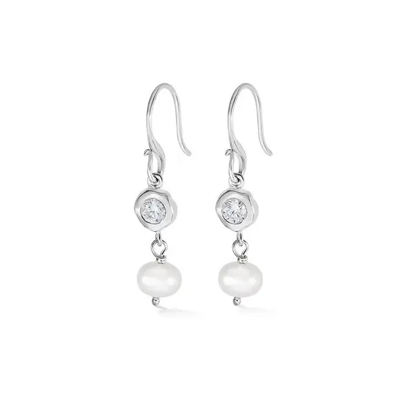 DOWER & HALL Sterling Topaz And Pearl Earrings - Silver