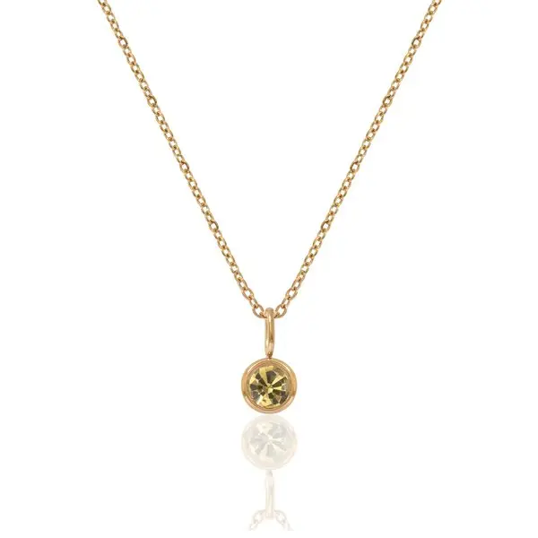A WEATHERED PENNY Gold Birthstone Pendant Necklace - Gold/yellow