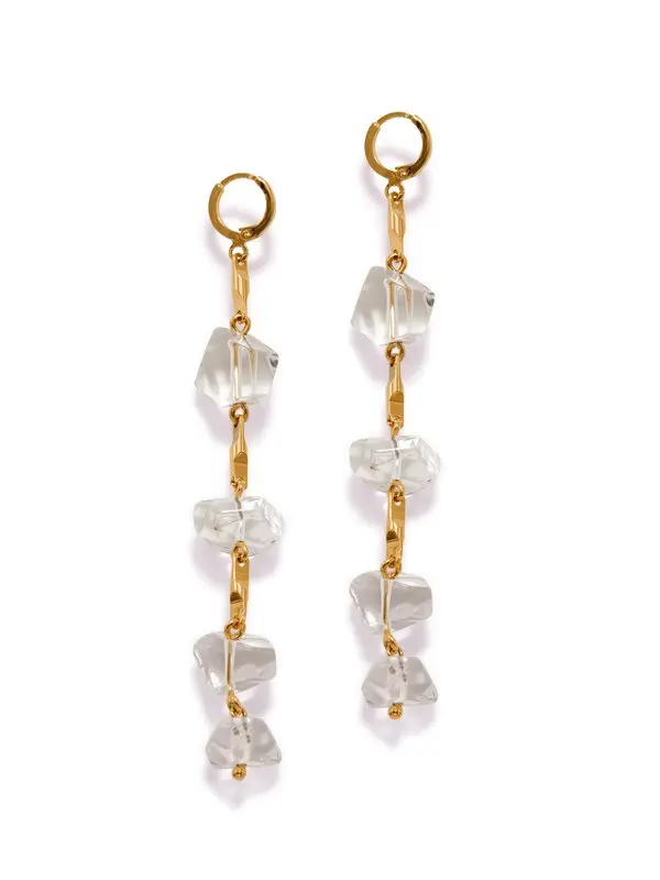 JAREDJAMIN Ice Dangle Leverback Earrings - Gold