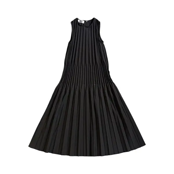LONDON ATELIER BYPRODUCT Pleated Midi Dress - Black