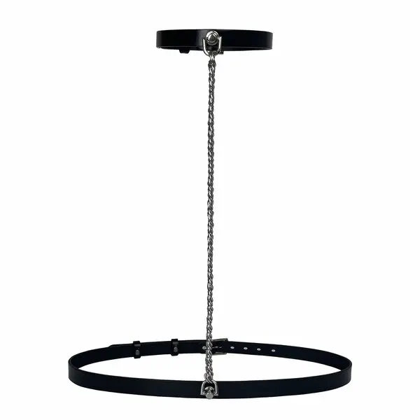HAUTE CUIR Slim Chain Leather Harness - Black