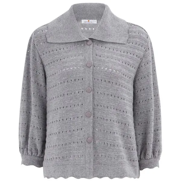 PERALUNA Cashmere Blend Openwork Knitwear Cardigan