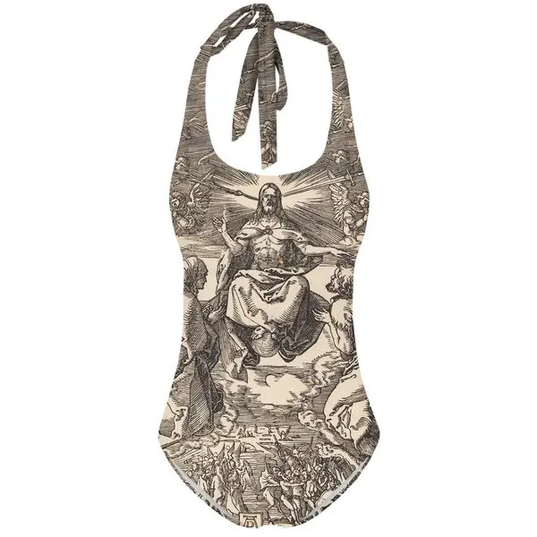 ALOHA FROM DEER The Last Judgement One Piece Swimsuit - Brown