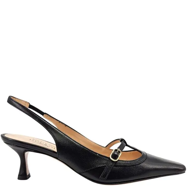 MADISON MAISON Penny Kitten Heel Slingback - Black