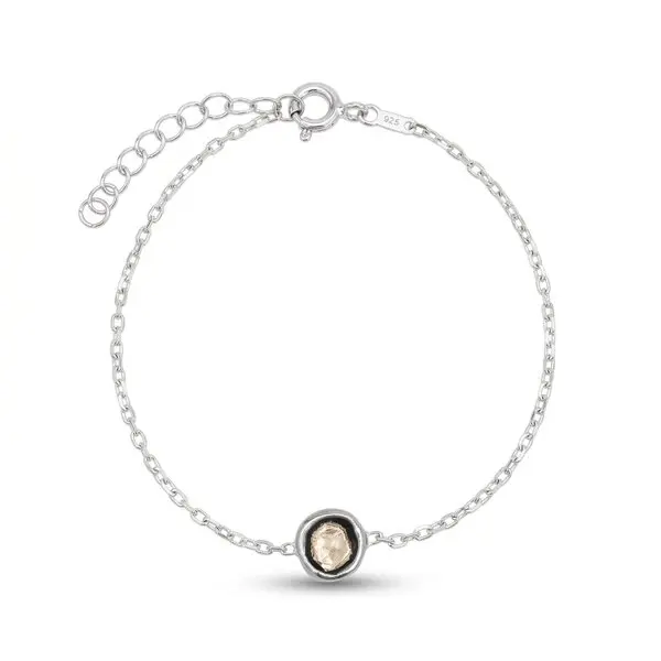SPERO LONDON Sterling Raw Uncut Polki Diamond Bracelet - Silver