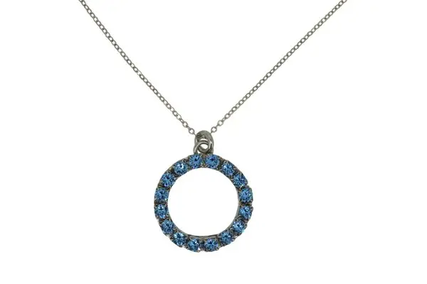 VICKISARGE Hoop Pendant Necklace - Blue