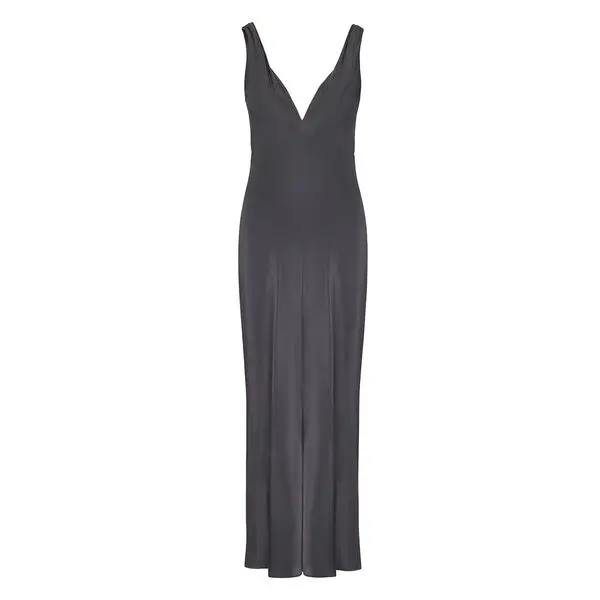 THE SUMMER EDIT Silk Slip Dress - Black