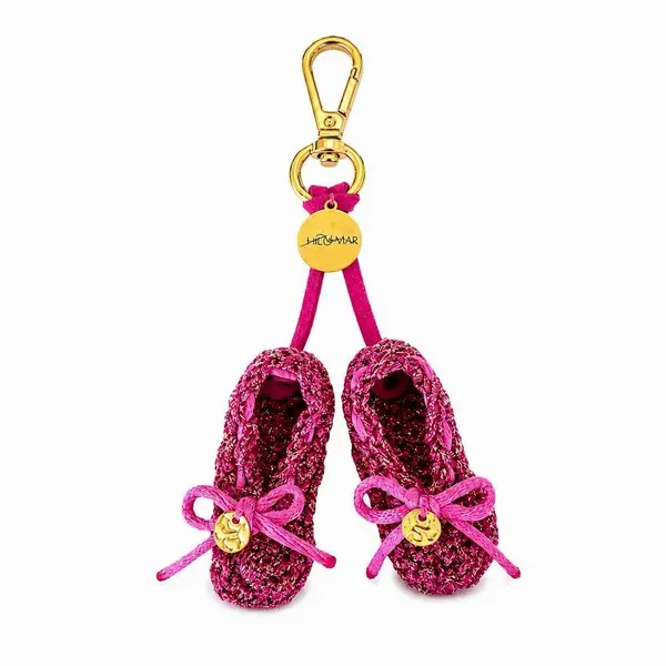 HILO DE MAR Hand-knitted Ballet Slippers Bag Charm - Pink