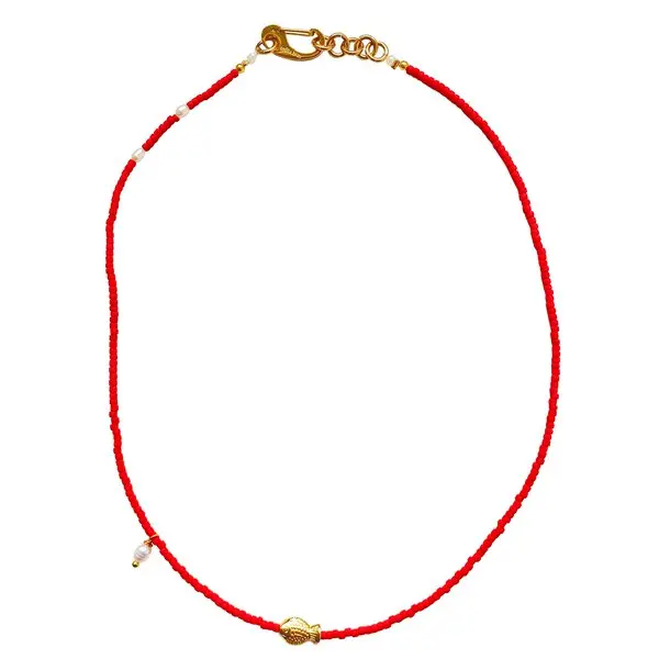 SMILLA BRAV Fish Charm Necklace - Red