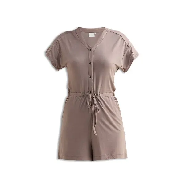 REISTOR V-neck Knit Romper - Brown