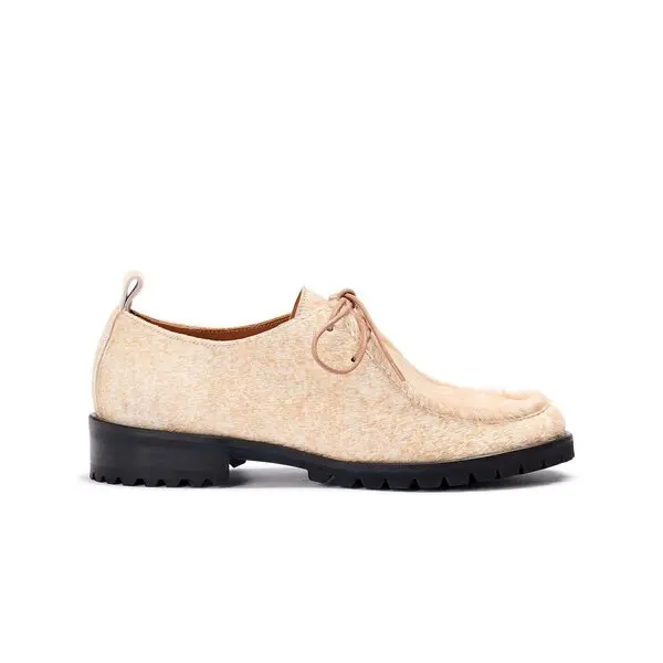 NAGUISA Khov Metallic Sheepskin Shoes - Brown