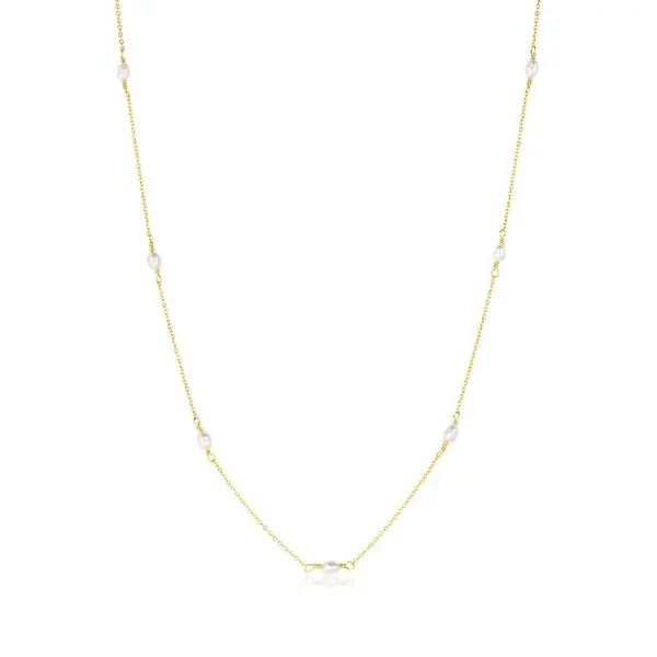 SET & STONES Madeline Pearl Chain Necklace - Gold/white