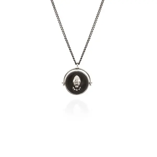 LEE RENEE Voodoo Orunla & Snake Spinner Necklace - Silver
