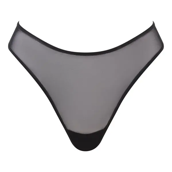HEDONISTA LINGERIE Mesh High-rise Brazilian Brief - Black