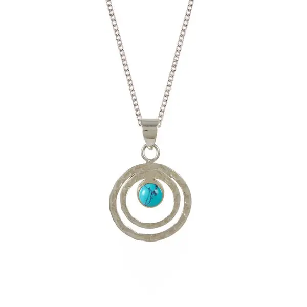 CHARLOTTE'S WEB JEWELLERY Sterling Silver And Turquoise Infinity Pendant Necklace - Silver/blue