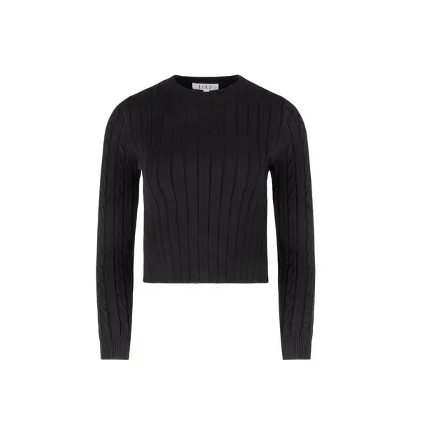 LOU&UP (FORMERLY LOUP CLOTHING) Ribbed Knit Cropped Sweater