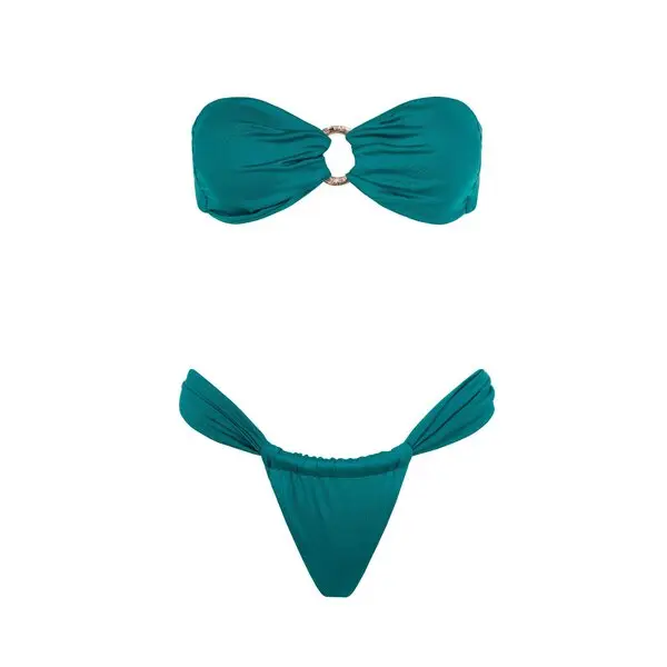 ACUARELA BRAND Riviera Bandeau Bikini Set - Blue