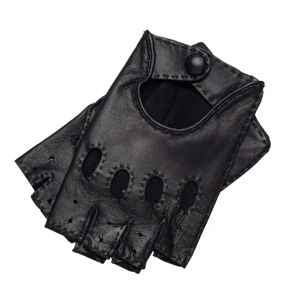 1861 GLOVE MANUFACTORY Rome Fingerless Driving Gloves - Black
