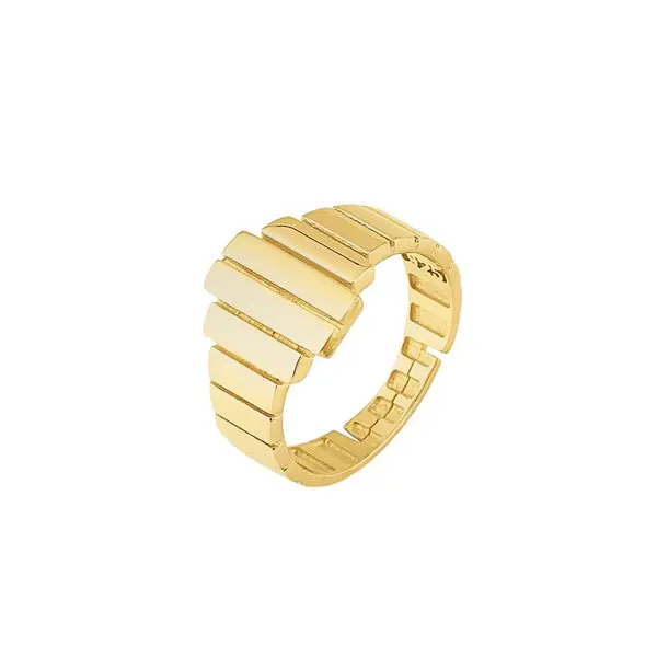 SPERO LONDON Multi Layered Rectangular Ring - Gold