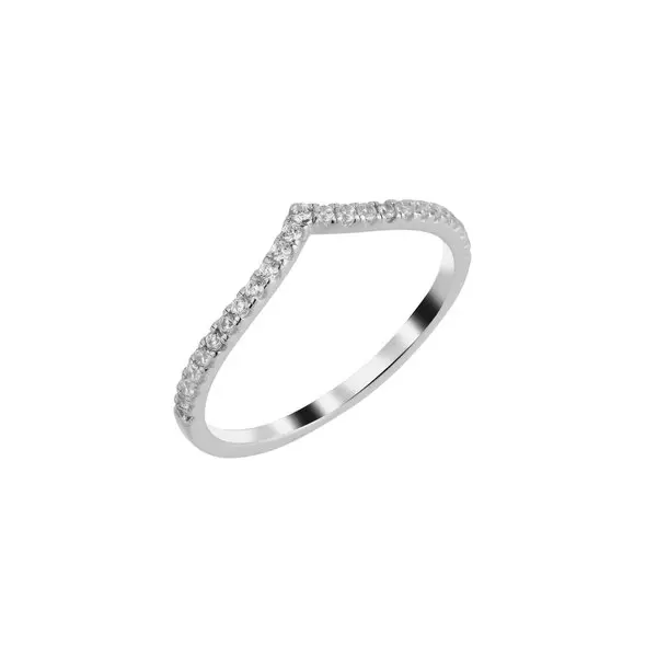 SPERO LONDON Pave Wishbone Sterling Ring - Silver