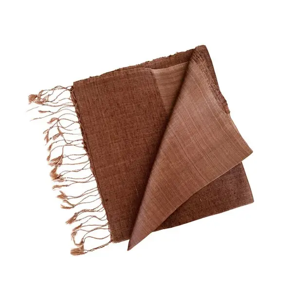 HERITAGEMODA Mocha Handwoven Silk Scarf - Brown