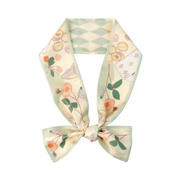 LOST PATTERN Wonderland Silk Twill Neck Bow Pastel - Green