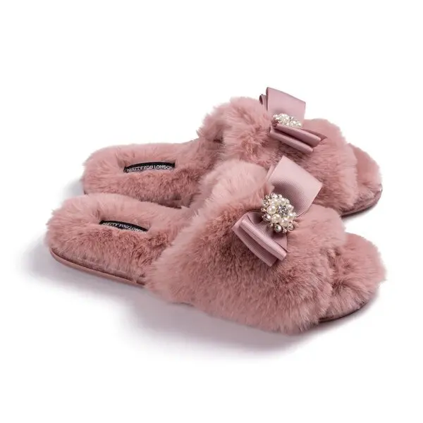 PRETTY YOU Anya Diamante Slider Slipper - Pink