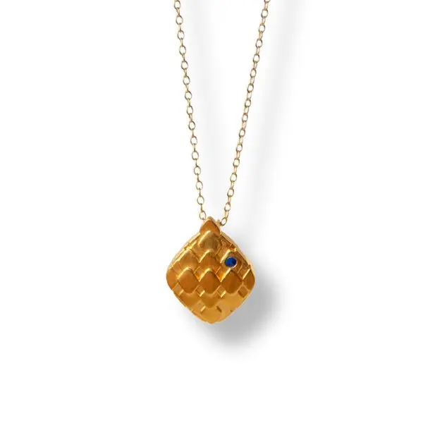 CLAIRE HILL DESIGNS Art Deco Lapis Lazuli Necklace - Gold