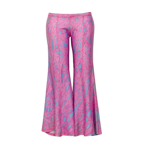 PALOMA LIRA Printed Lycra Low-rise Flare Pants