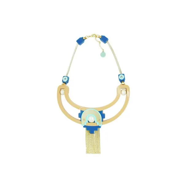 GISSA BICALHO Handmade Acrylic Tikal Necklace - Brown