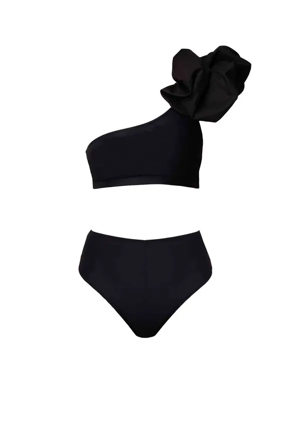 NAYADES THE LABEL Rosa One Shoulder Bikini Top - Black