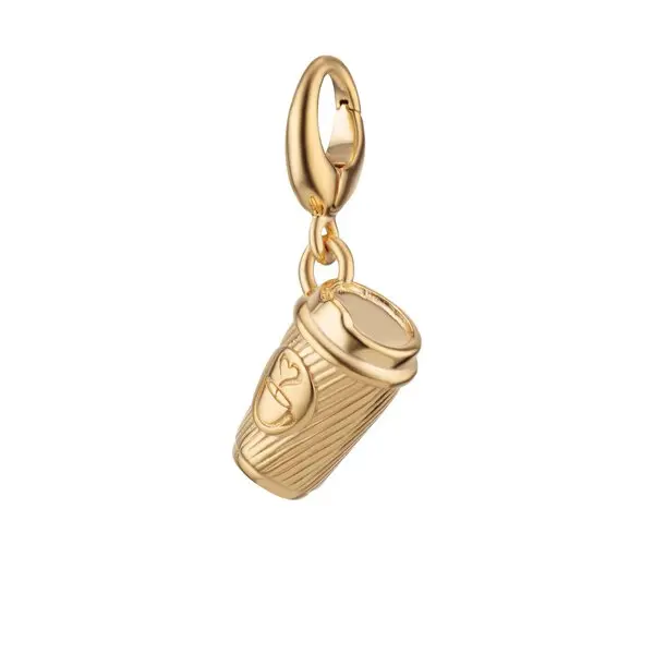 LILY CHARMED Plated Takeaway Coffee Cup Charm - Gold