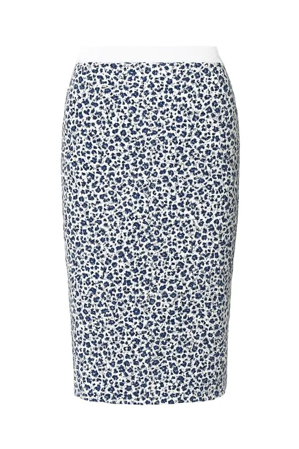 CONQUISTA Floral Pencil Skirt - Blue