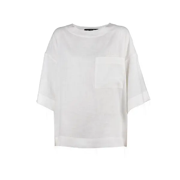 UNA BERZINA Oversized Linen T-shirt - White