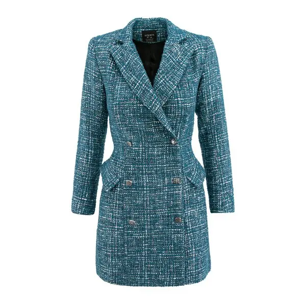 AVENUE N°29 Double Breasted Boucle Blazer Dress