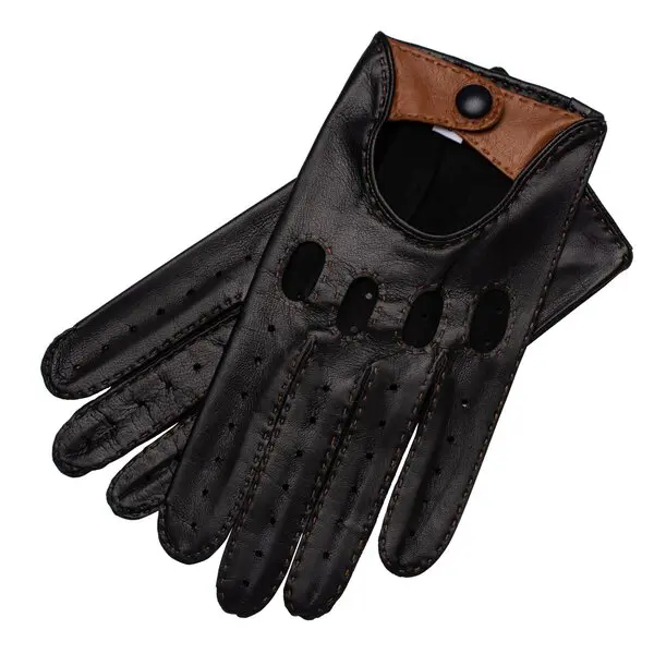 1861 GLOVE MANUFACTORY Rome Handsewn Lambskin Driving Gloves - Blue