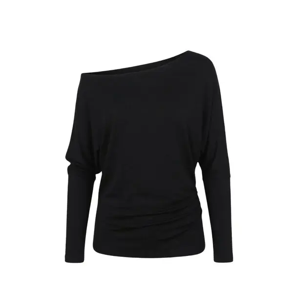 MONLICIA Off-shoulder Long Sleeve Top - Black