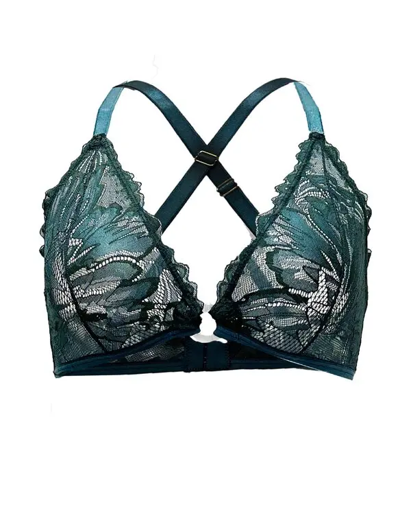 CAROL COELHO Peacock Coral O-ring Bralette - Green