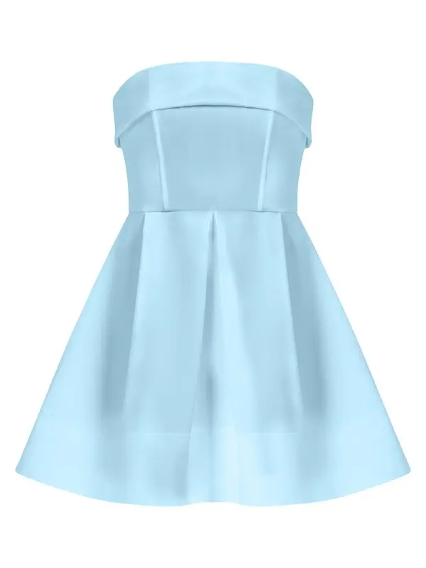 TIA DORRAINE Wild Flower Flared Mini Dress - Blue