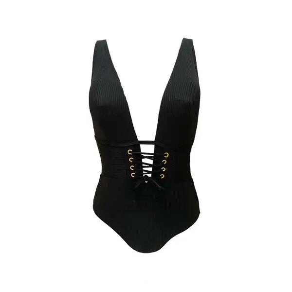 AULALA PARIS Miss Romantic One-piece Swimsuit - Black