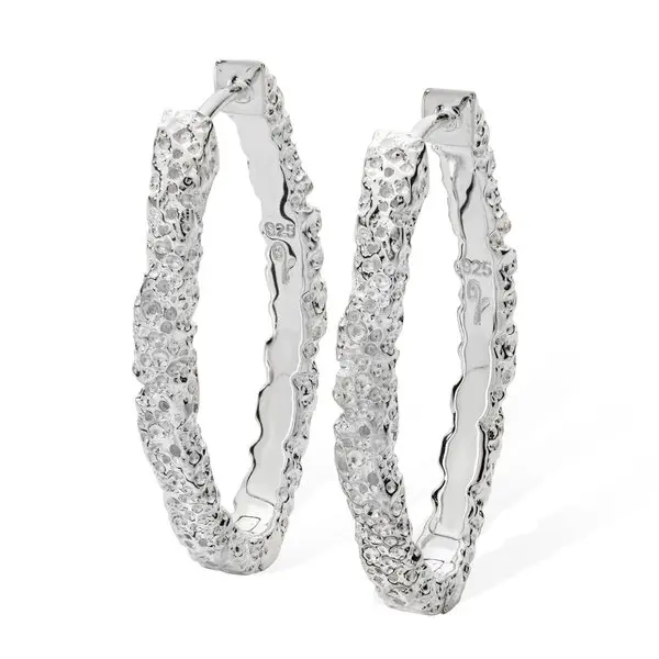 LUCY QUARTERMAINE Solid Sterling Medium Hula Hoop Earrings - Silver