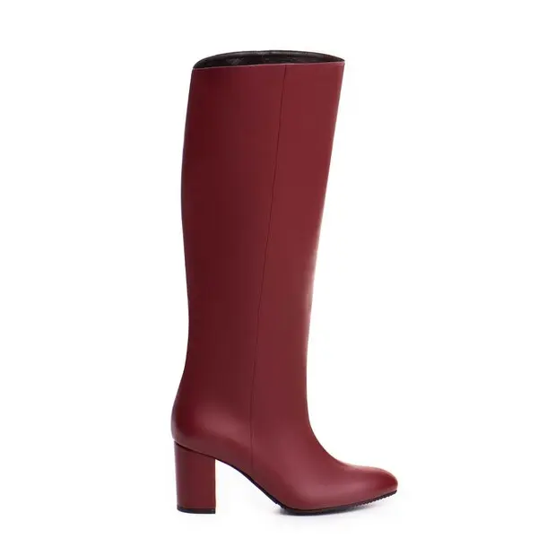 THE 5TH ELEMENT Runa Leather Slouch Boots - Red